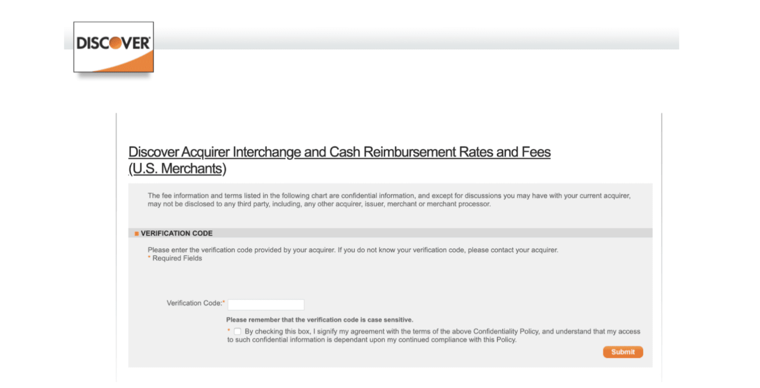 Discover Interchange Rates